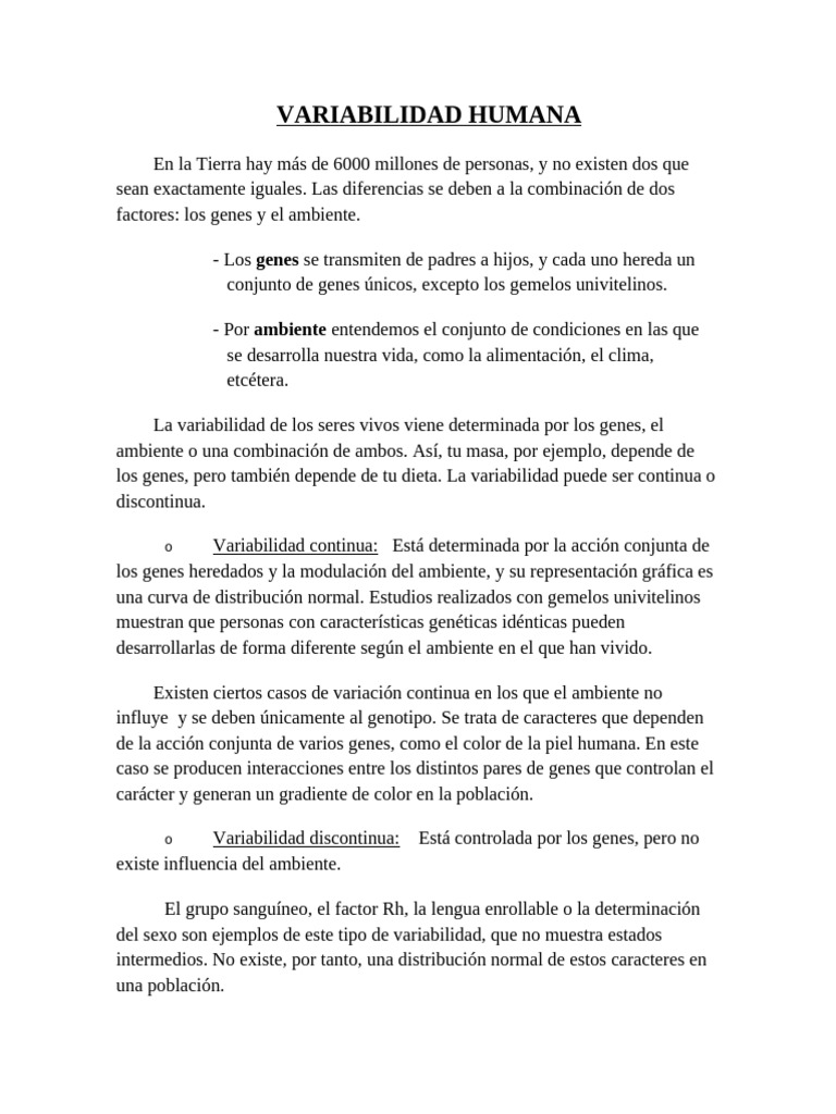 Variabilidad Humana | PDF