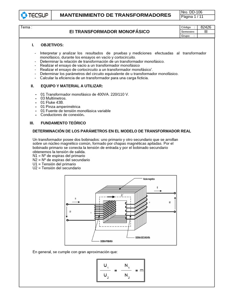 Lab 02 TRAFO MONOFAs | PDF