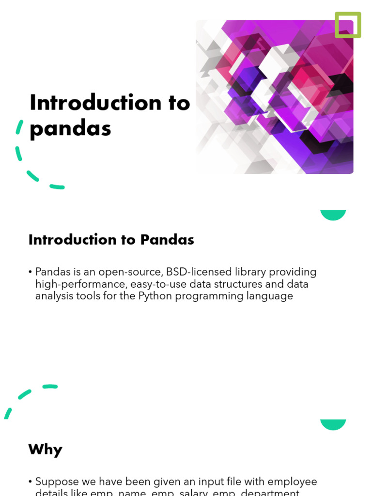 Introduction To Pandas Pdf Comma Separated Values Computer 6433