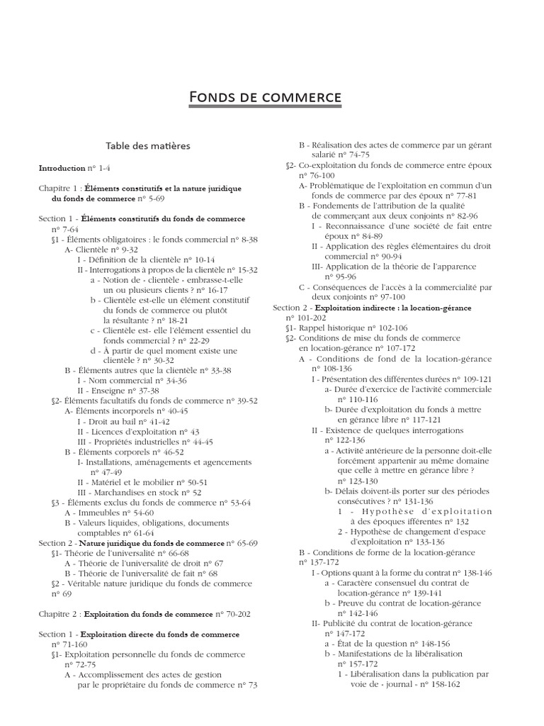 Fond de Commerce | PDF Fond de Commerce | PDF