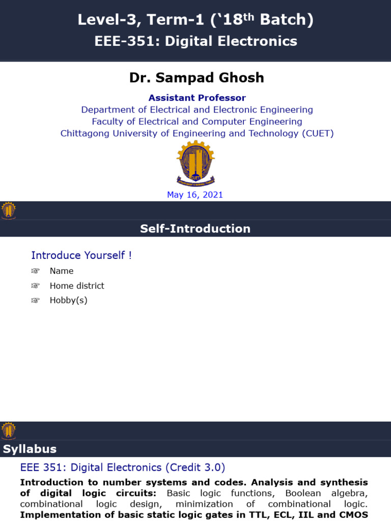 Introduction To Digital Electronics | PDF