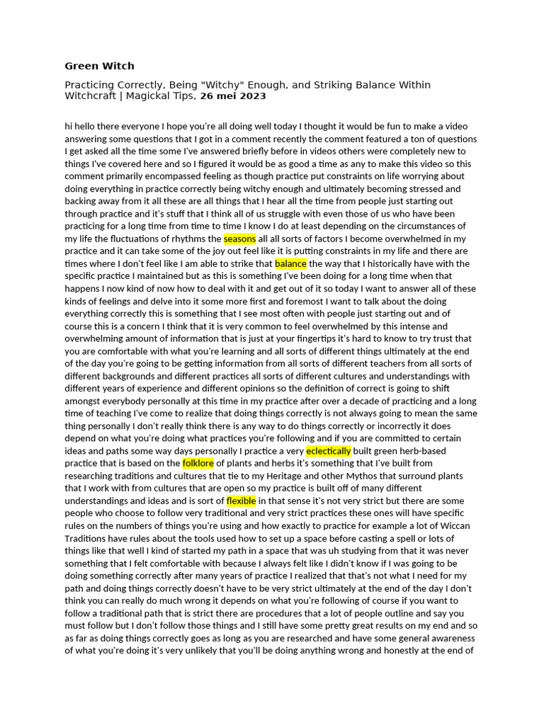 Green Witch | PDF
