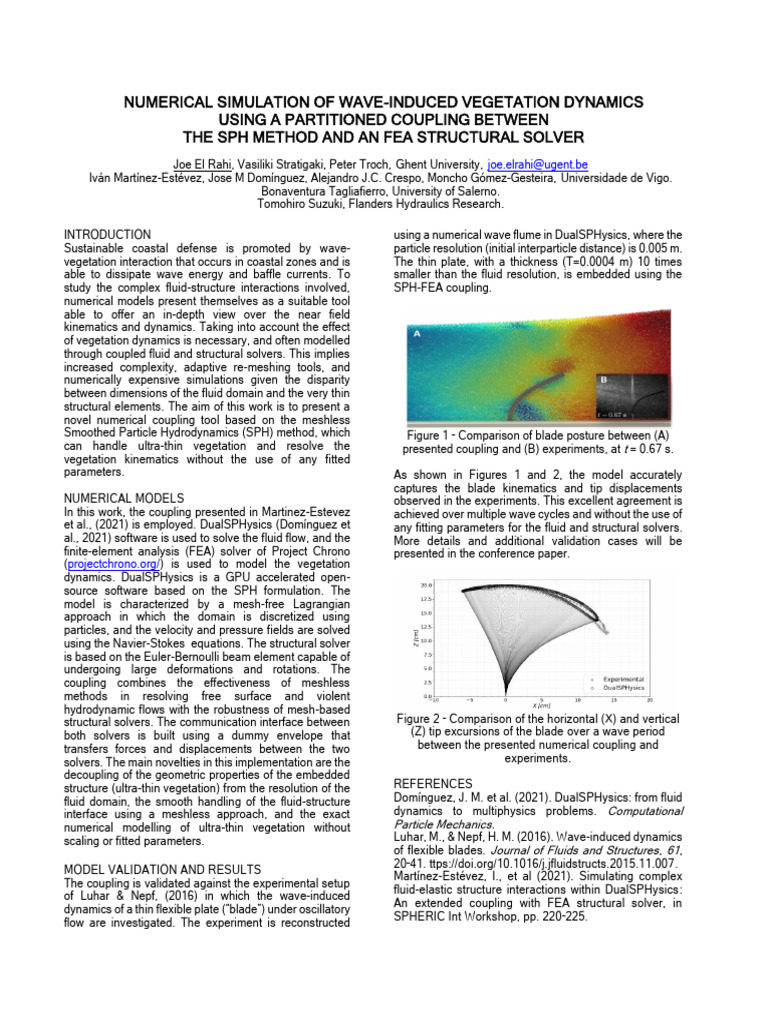 Numerical Simulation Of Wave Induced Vegetation Dy Pdf