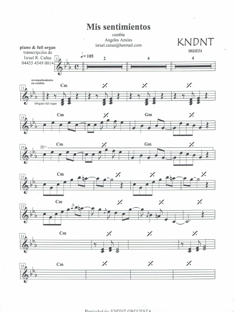 Mis Sentimientos - Piano | PDF