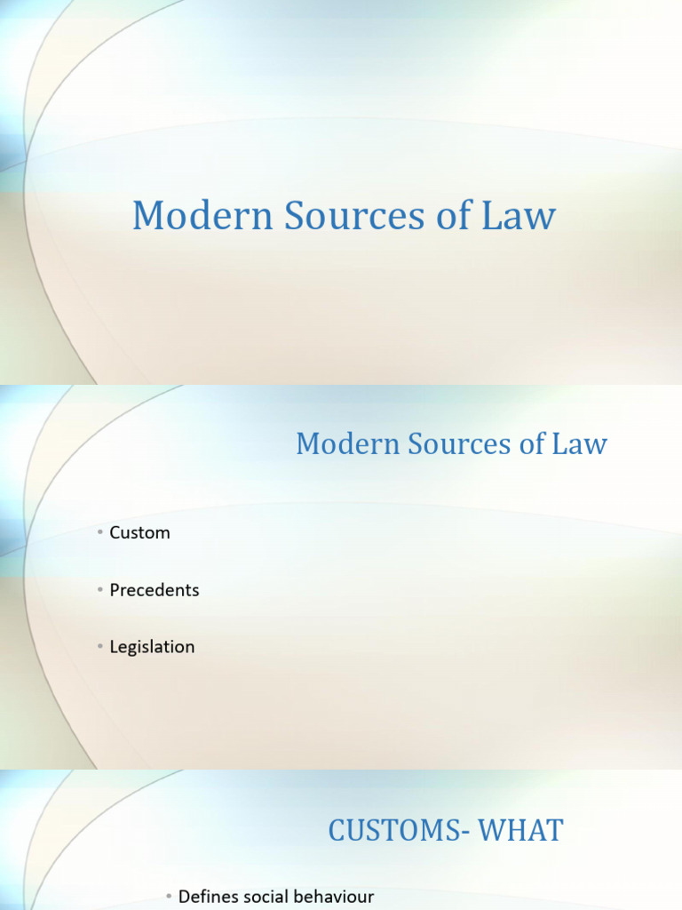 Customs As Source of Law | PDF | Sources Of Law | Justice