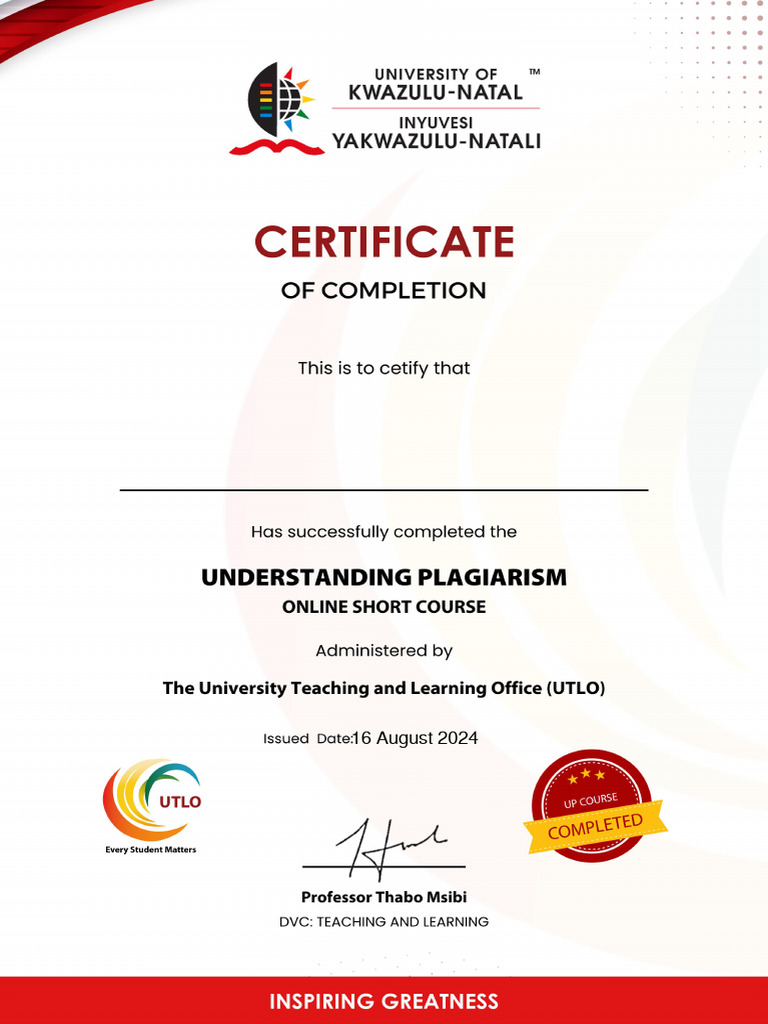 Understanding - Plagiarism - Certificate UTLO | PDF