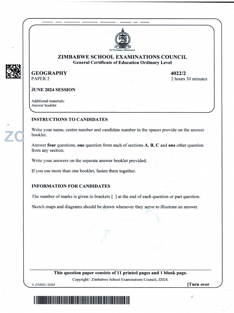 Geography Paper 2 June 2024 | PDF