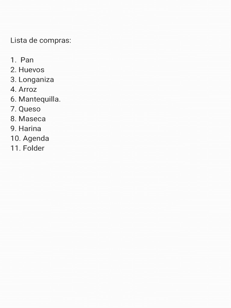 Lista de comida | PDF