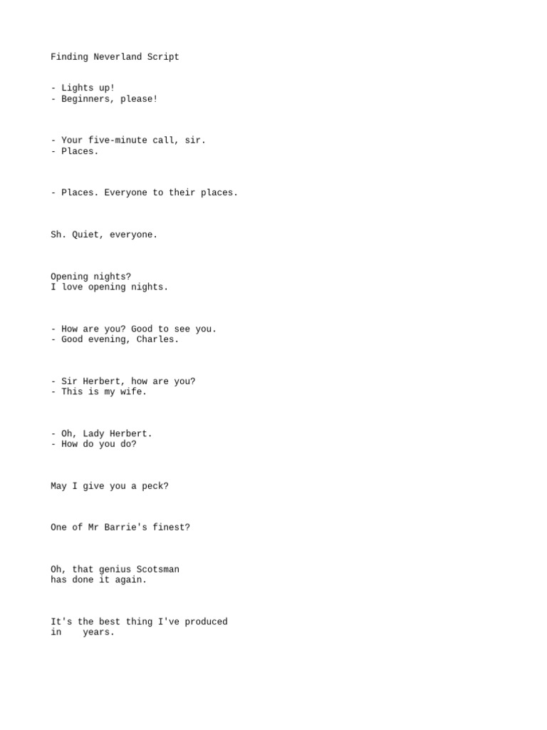 Finding Neverland | PDF