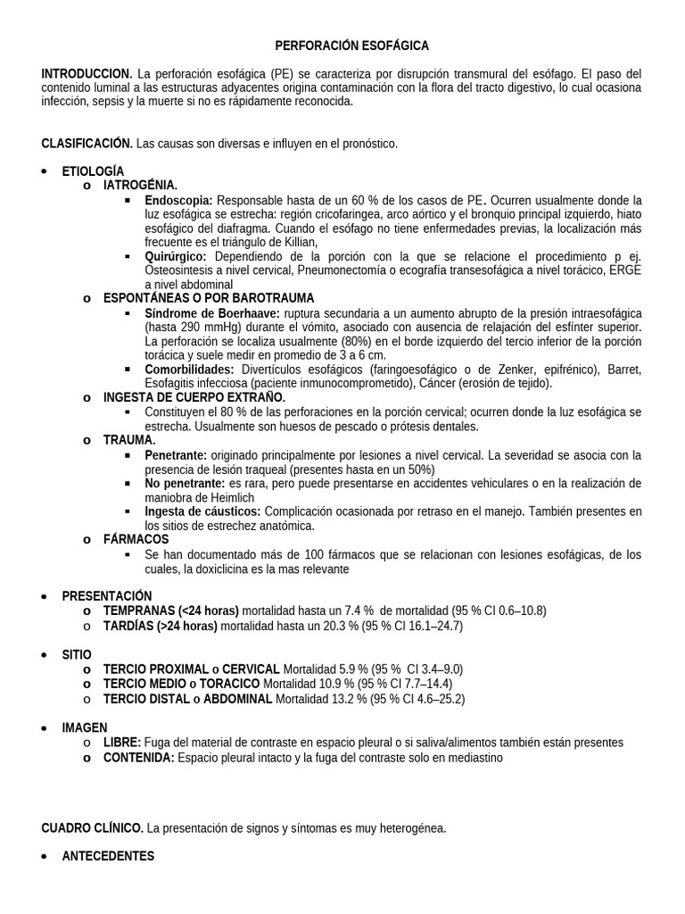 PERFORACION ESOFAGICA-dauguet | PDF