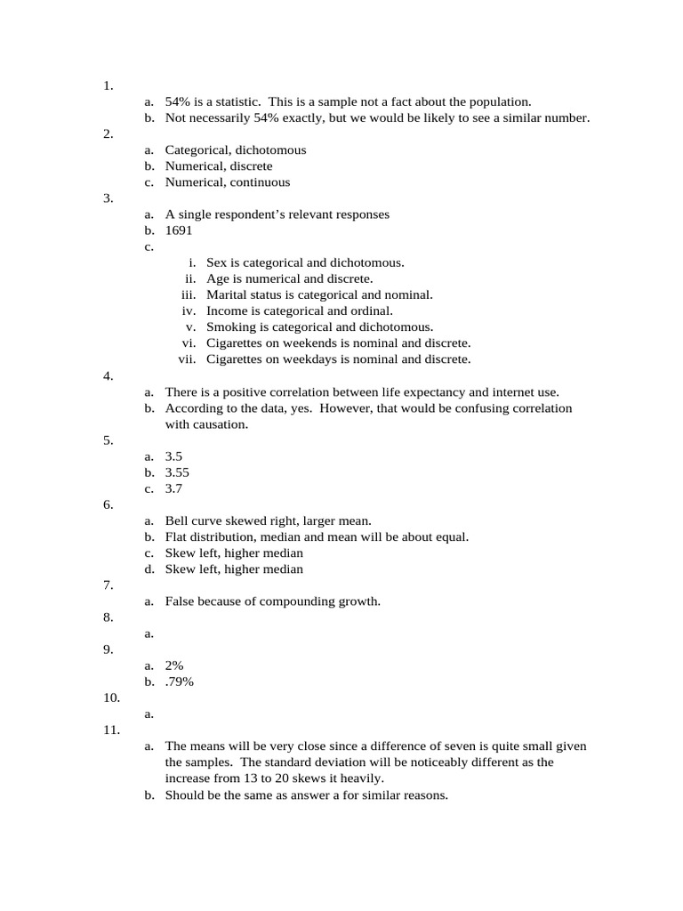 Tutorial 1 - Answers | PDF