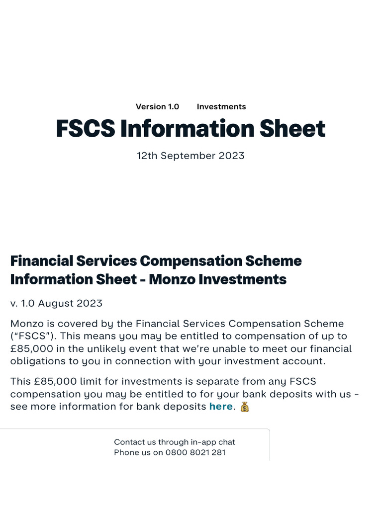 FSCS Information Sheet | PDF