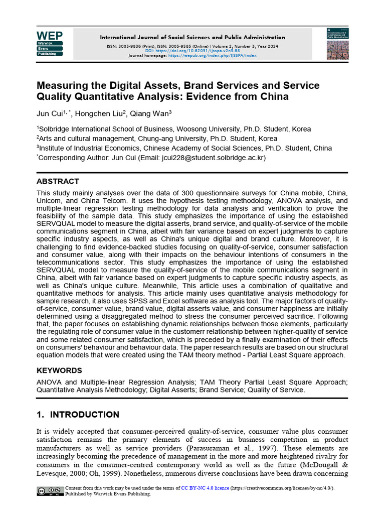 J13. Measuring The Digital Assets, Brand Services and Service Quality ...