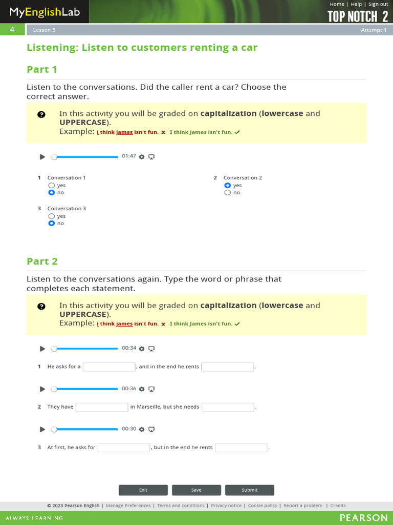 Listening Listen To Customers Renting A Car - Mode Solve - Unit 4 ...