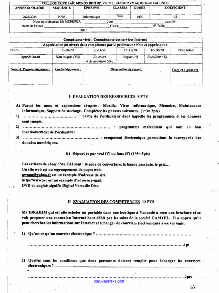 5eme - Sequence 5 | PDF