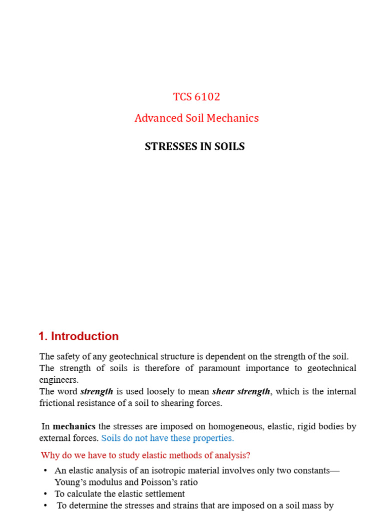 Advanced soil mechanics L1 & l2 | PDF Advanced soil mechanics L1 & l2 | PDF