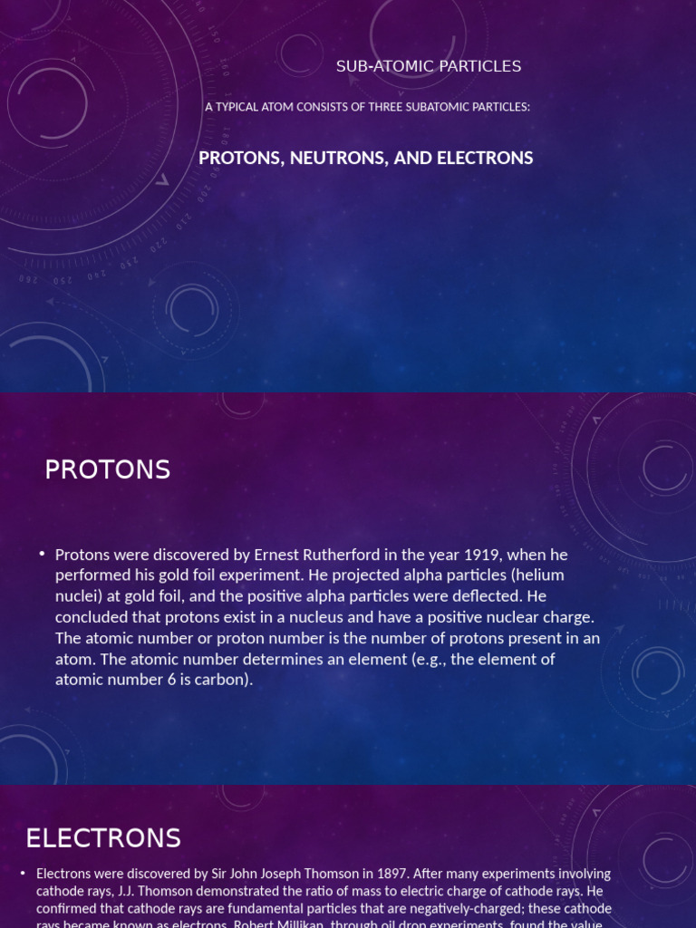 Sub Atomic Particles | PDF