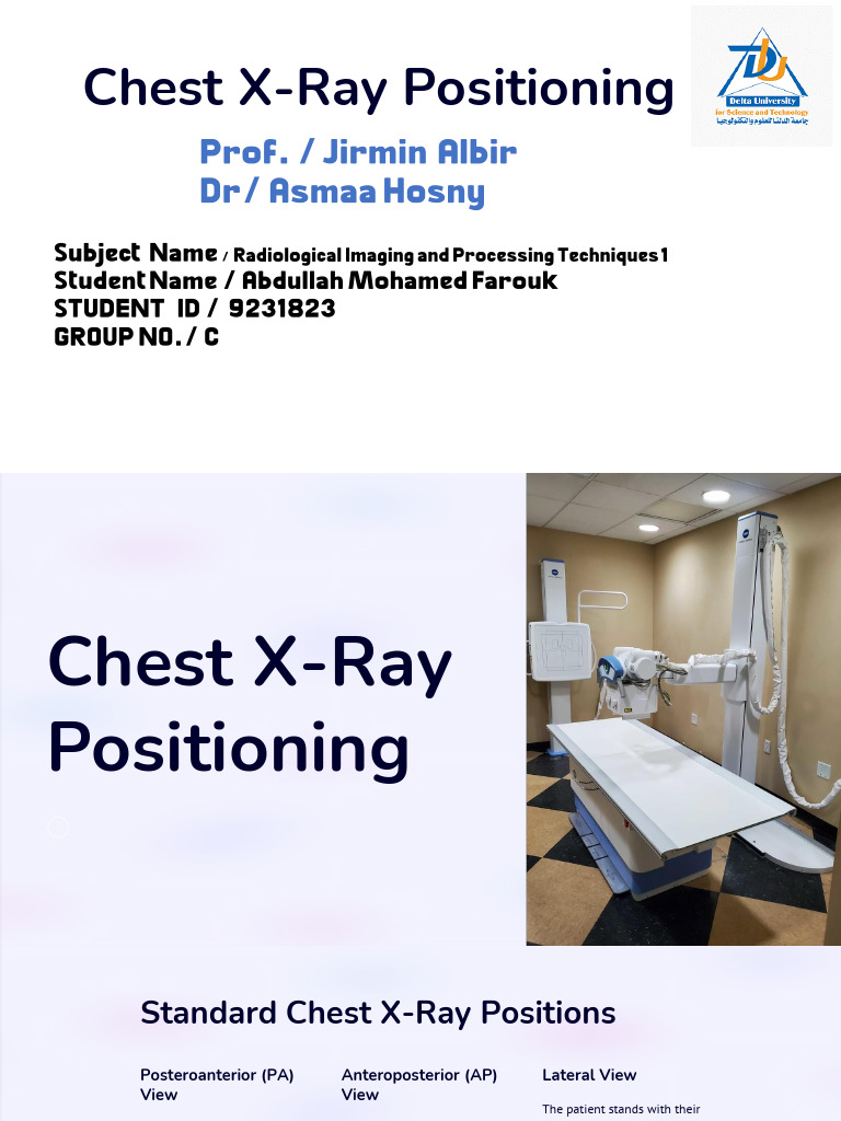 Chest X Ray Positioning | PDF