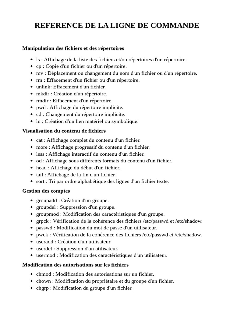 Quelques Commandes LInux | PDF