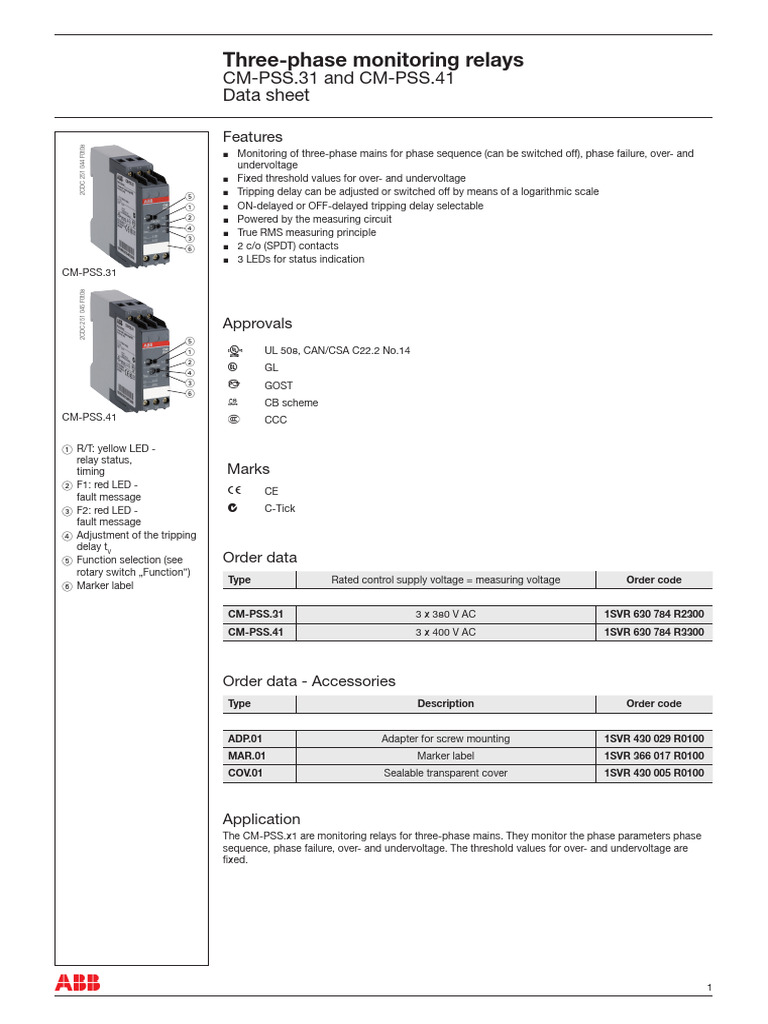 Three-Phase Monitoring Relays | PDF