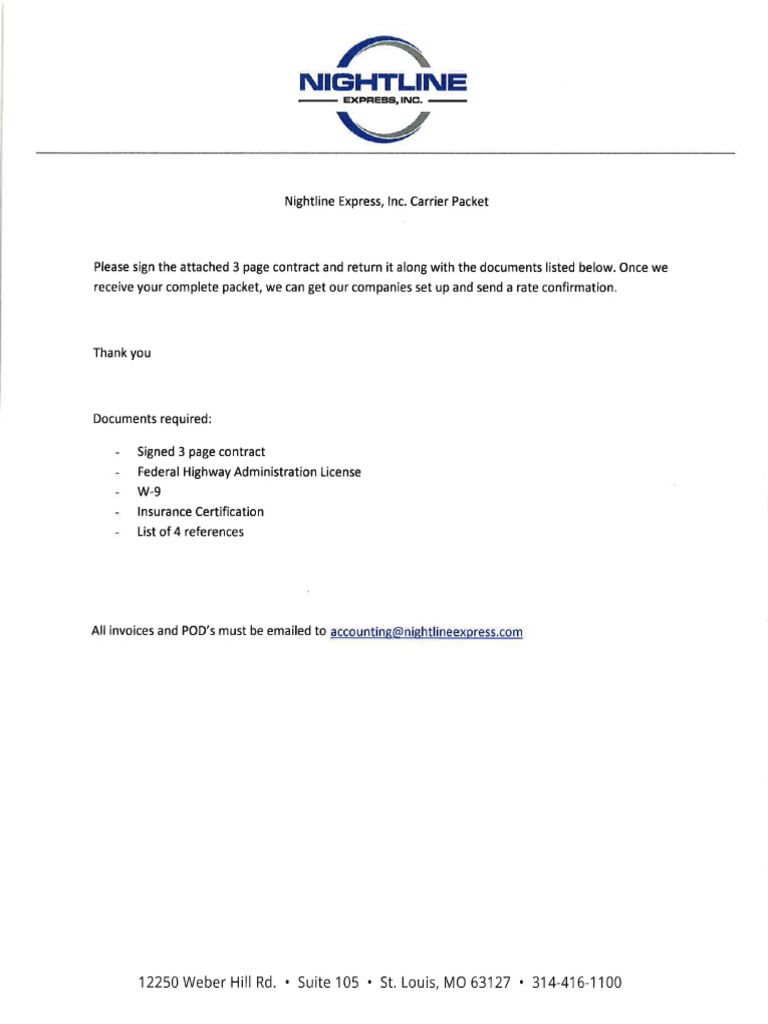 Carrier Packet | PDF