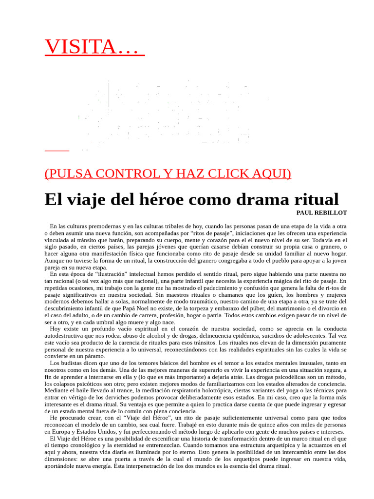 Rebillot, Paul - El Viaje Del Heroe Como Drama Ritual | PDF