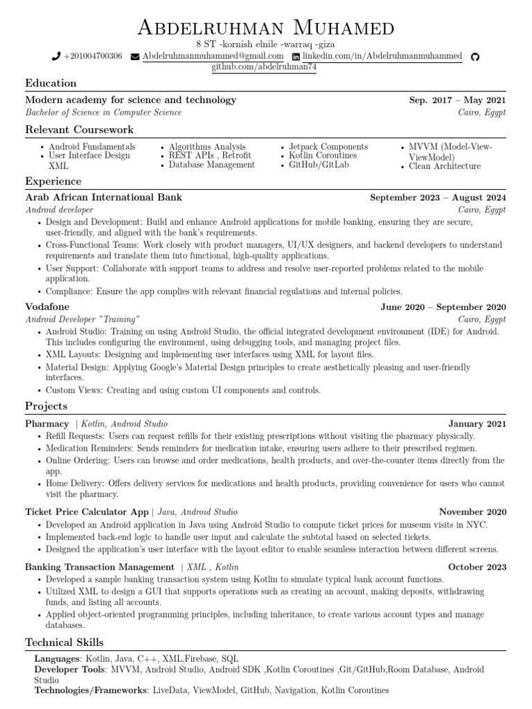 Abdelruhman Resum | PDF