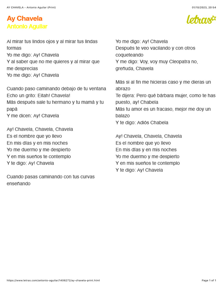 2 AY CHABELA - Antonio Aguilar | PDF