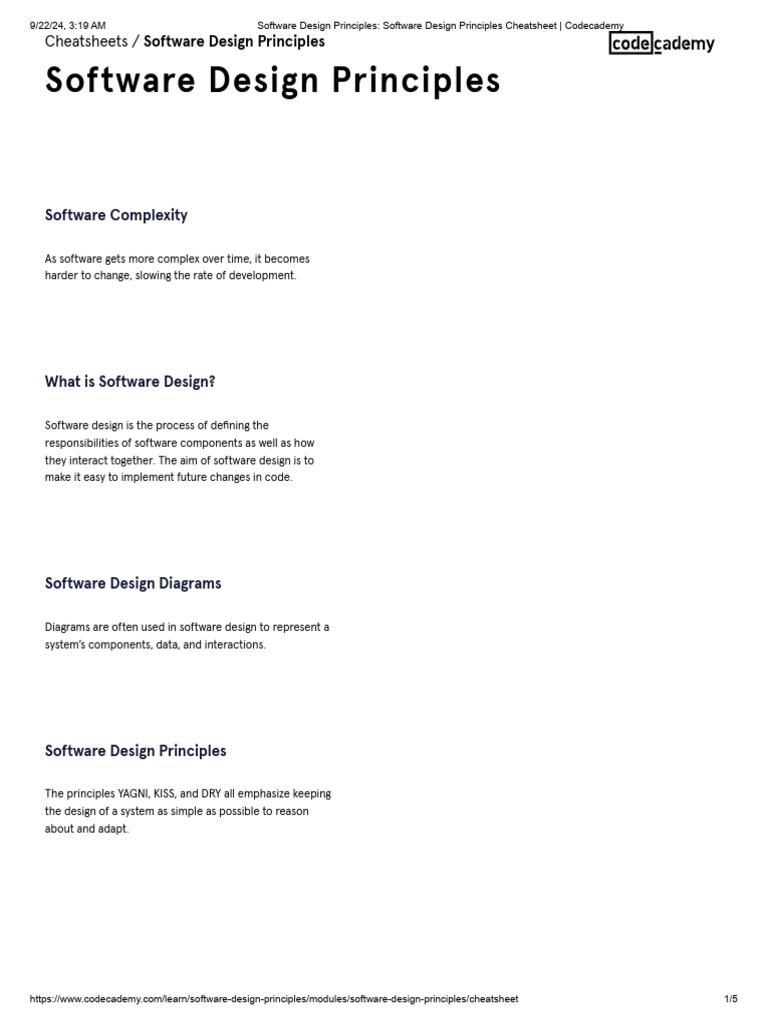 Software Design Principles - Software Design Principles Cheatsheet ... Software Design Principles - Software Design Principles Cheatsheet ...