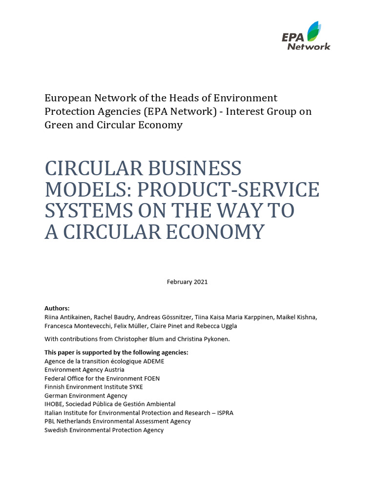 Circular Business Models: PSS in EU | PDF | Sustainability | Technology ...