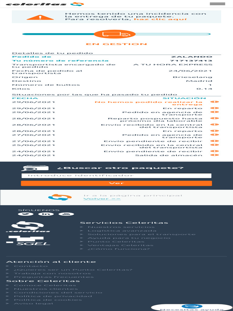 Seguimiento paquete | PDF