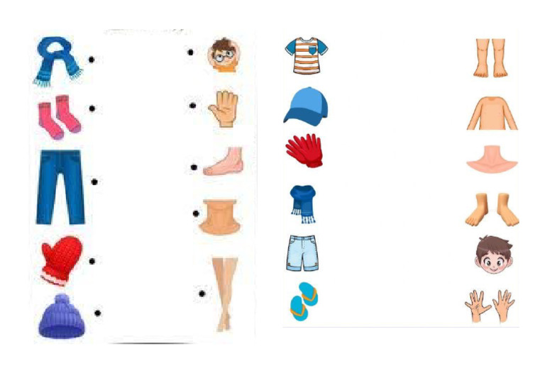 Relación Partes Del Cuerpo Prendas De Vestir Pdf