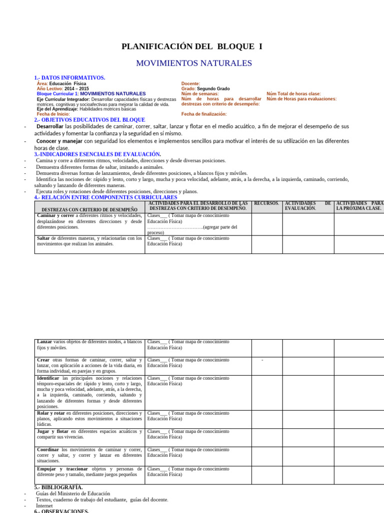 Paln CCFF 2° Grado | PDF