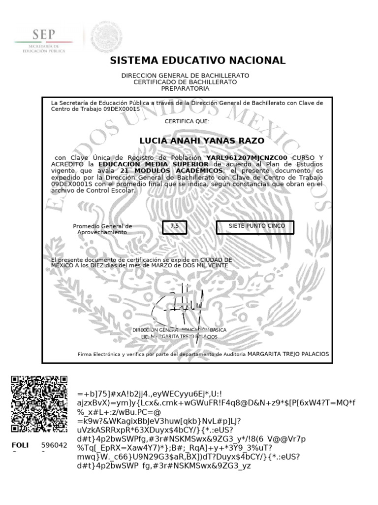 Certificado de Preparatoria Editable | PDF | Science | Ciencia y matemáticas