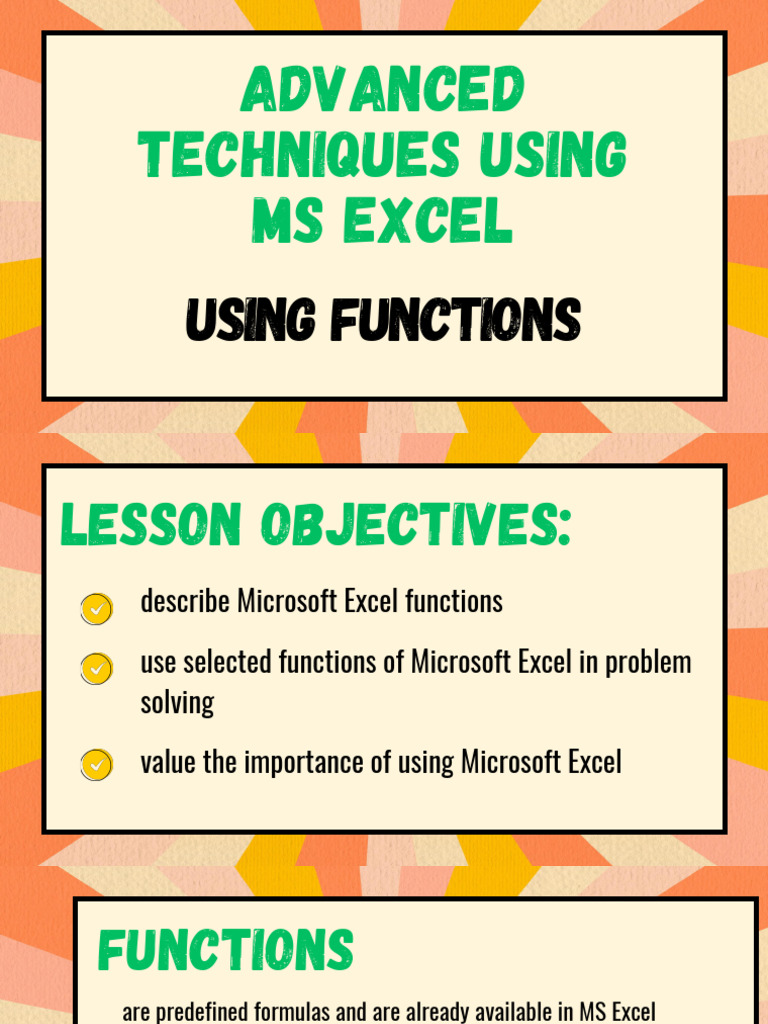 ETech Q1 EXCEL FUNCTIONS | PDF