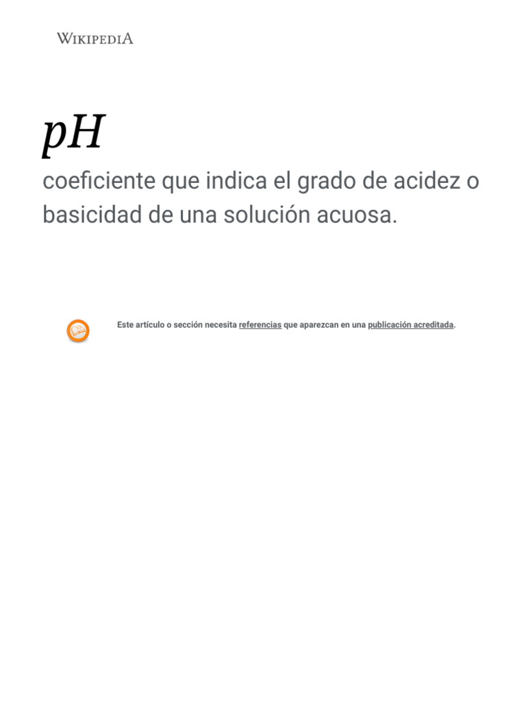 PH - Wikipedia, La Enciclopedia Libre | PDF