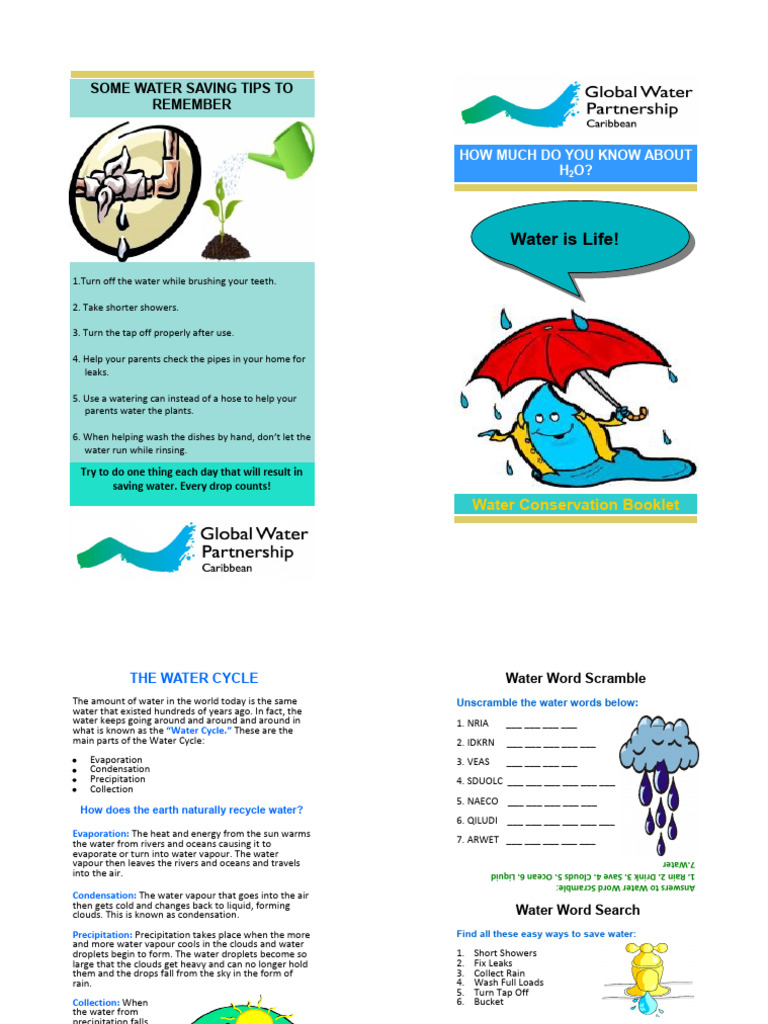8.5 X 11 Water Conservation Booklet For Kids | PDF