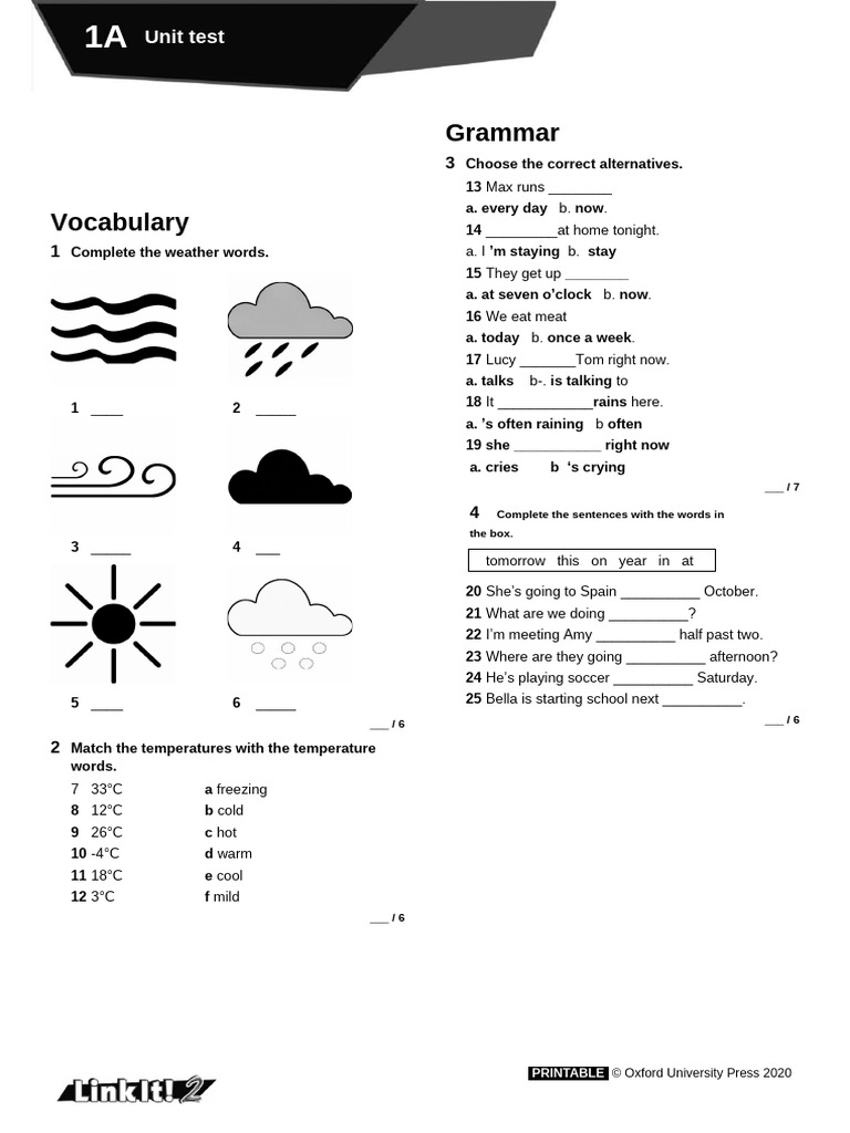 LI L2 Unit Test 1A | PDF | Climate | Atmosphere