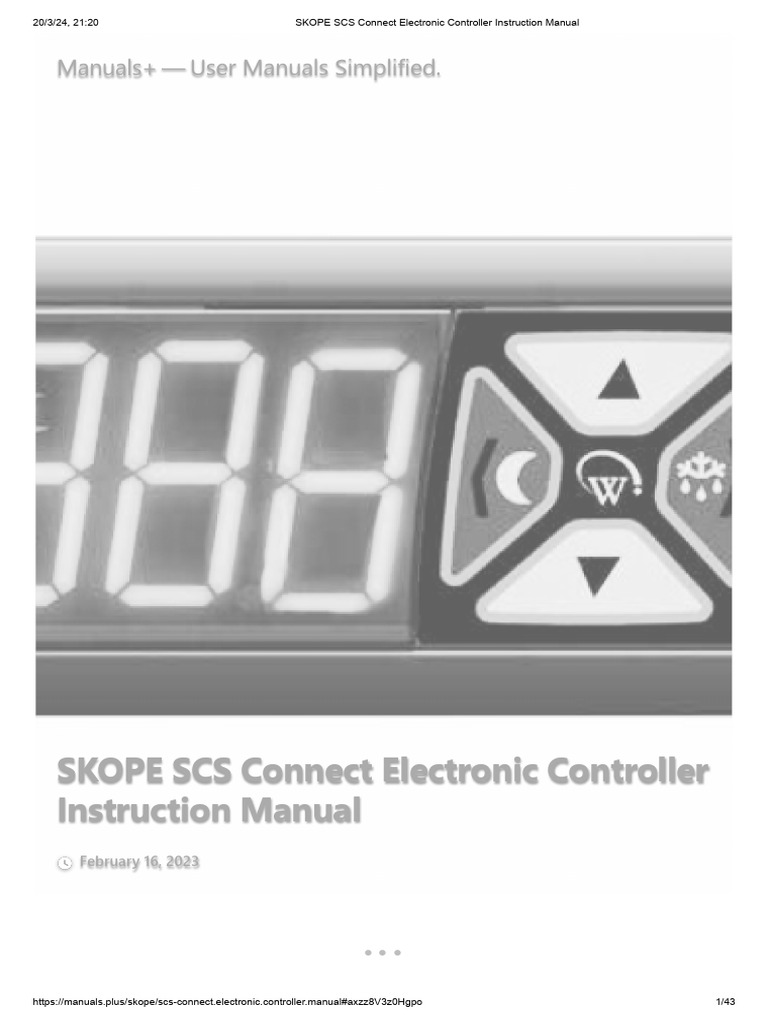 SKOPE SCS Connect Electronic Controller Instruction Manual | PDF