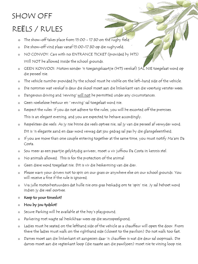 Show Off Rules | PDF