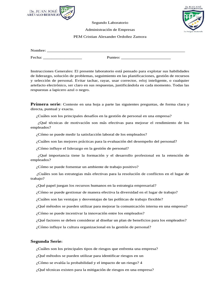 Segundo Laboratorio ADMON 6to 2024 | PDF