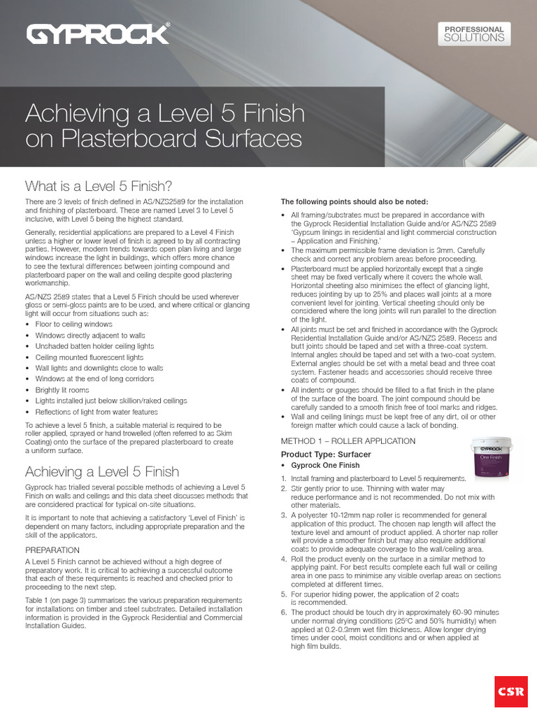 Gyprock Gy656 Level5finish 2022 | PDF