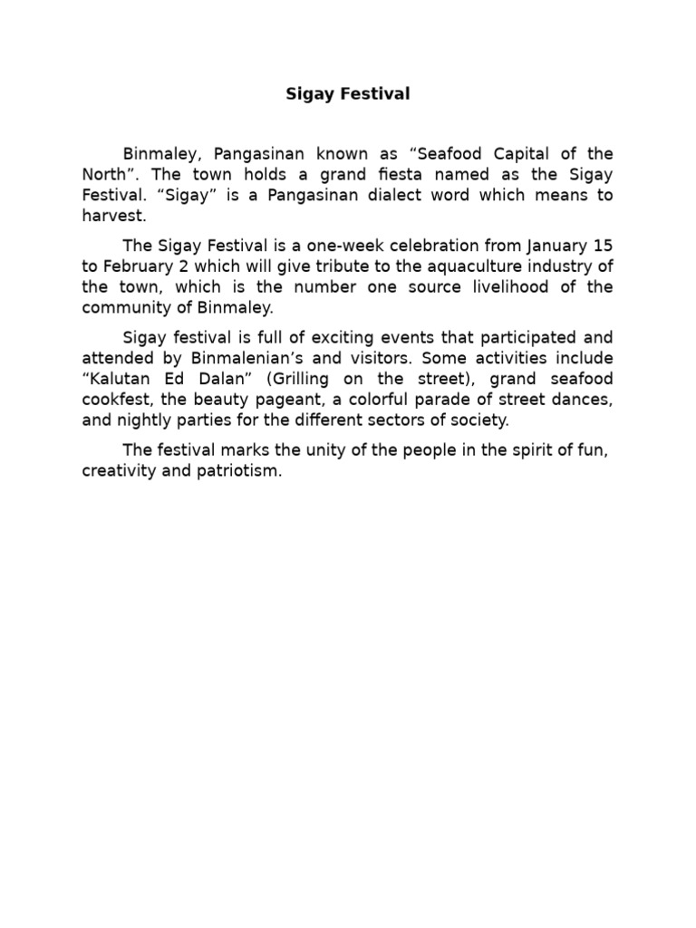 Sigay Festival in Binmaley | PDF