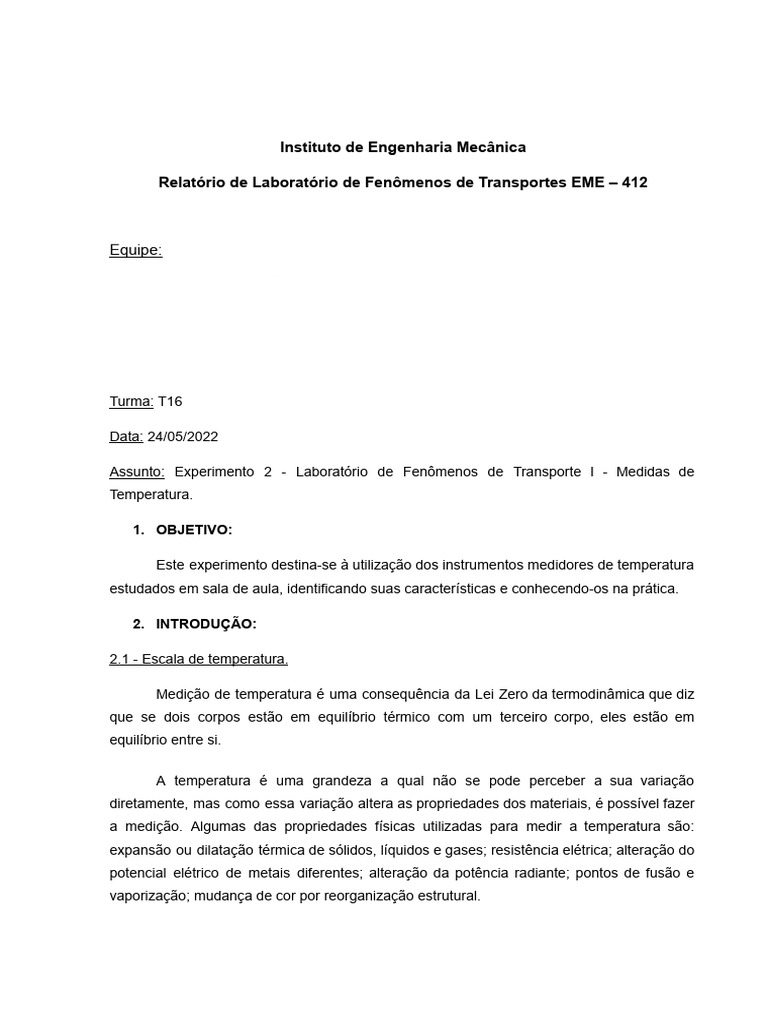 2° Relatório - Fen. Tran. Exp. | PDF
