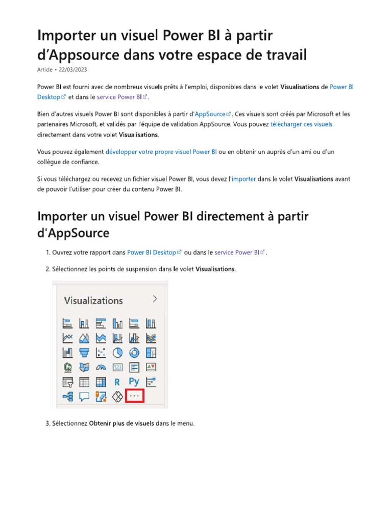 Importer Un Visuel Power BI À Partir D'appsource Dans Votre Espace de ...