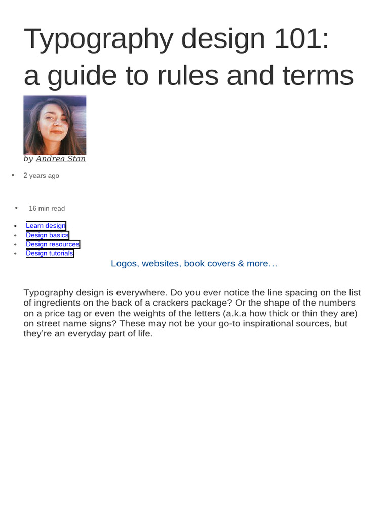 Typography Design 101 | PDF