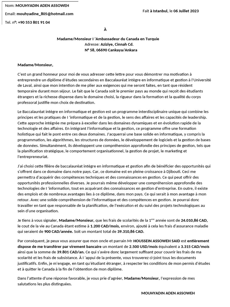 lettre explicative | PDF