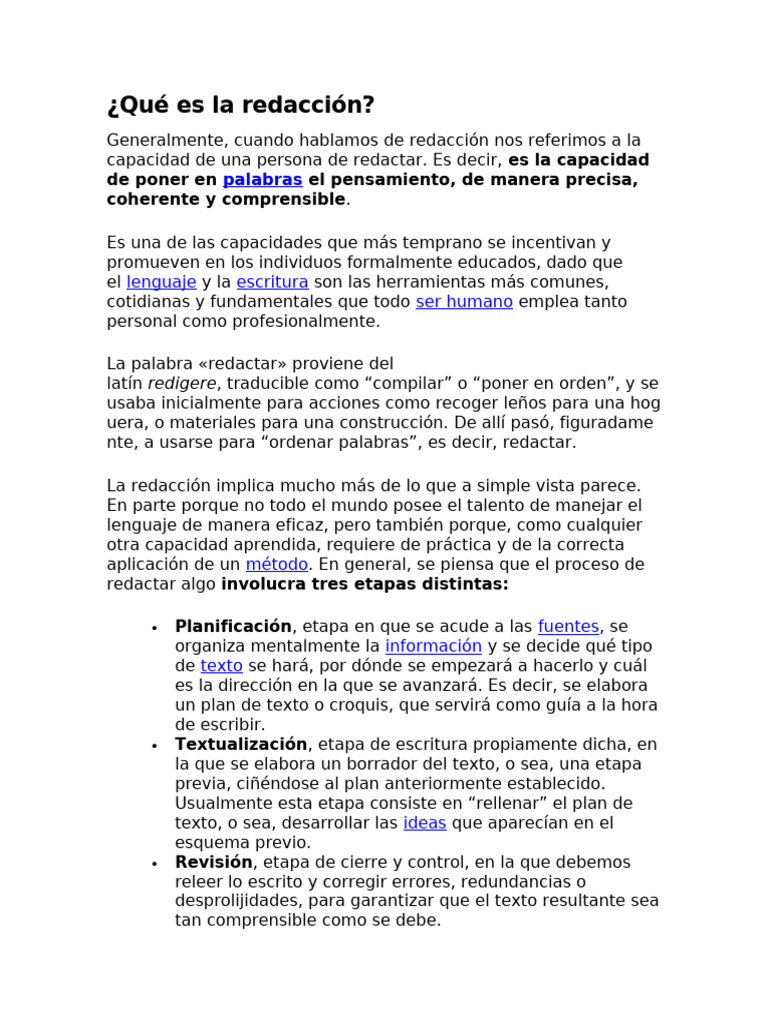 Qué Es La Redacción | PDF