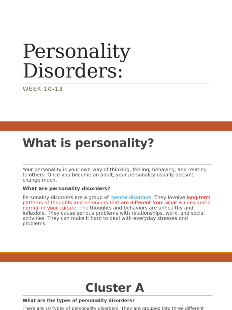 Personality Disorders | PDF