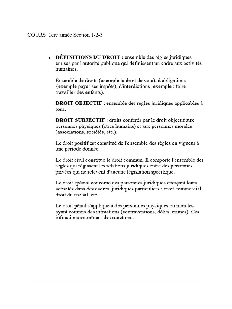 COURS 1ere Année Section 1.2 3 | PDF